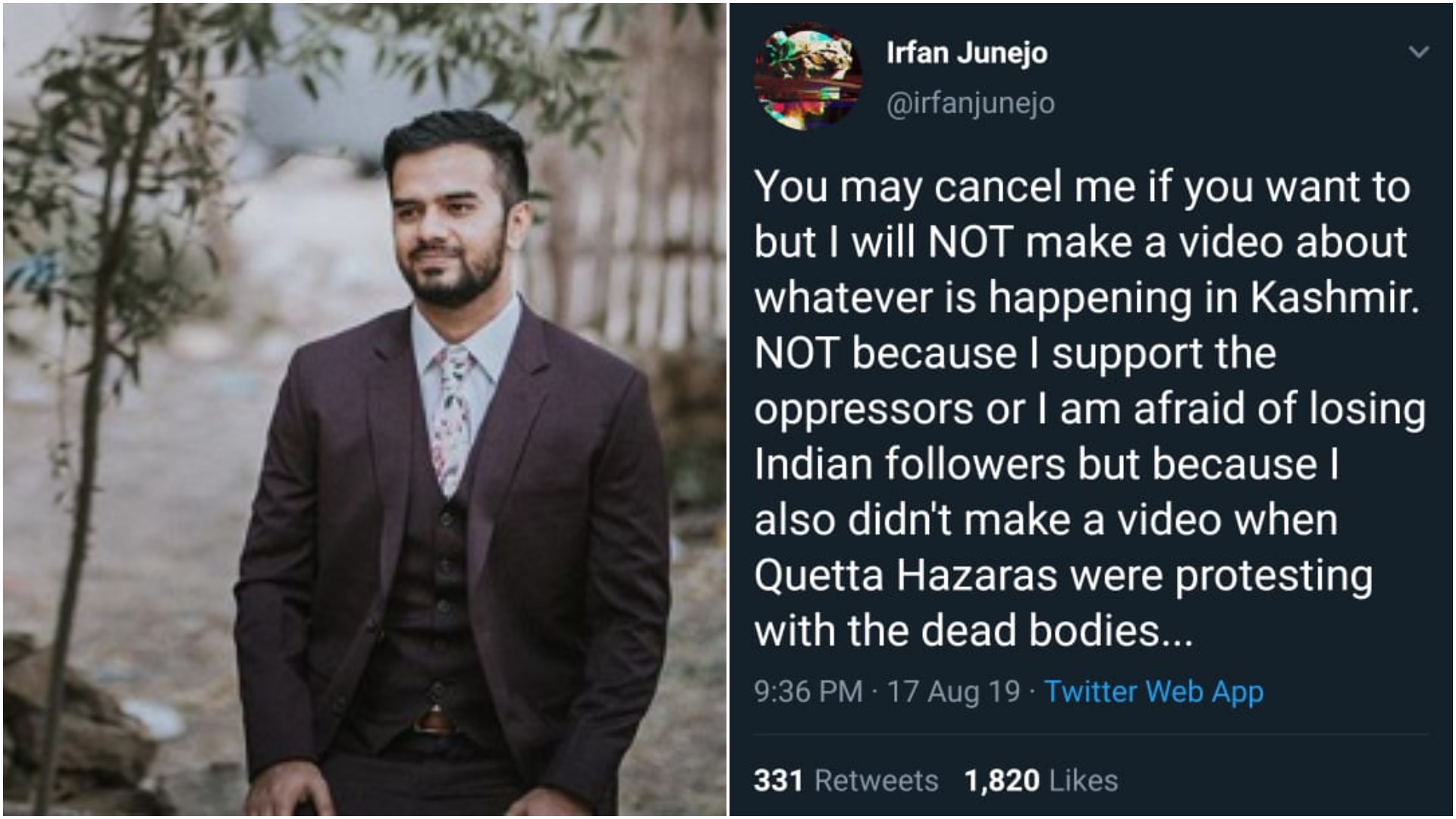 Irfan Junejo decides to stay silent on the Kashmir issue and the ...