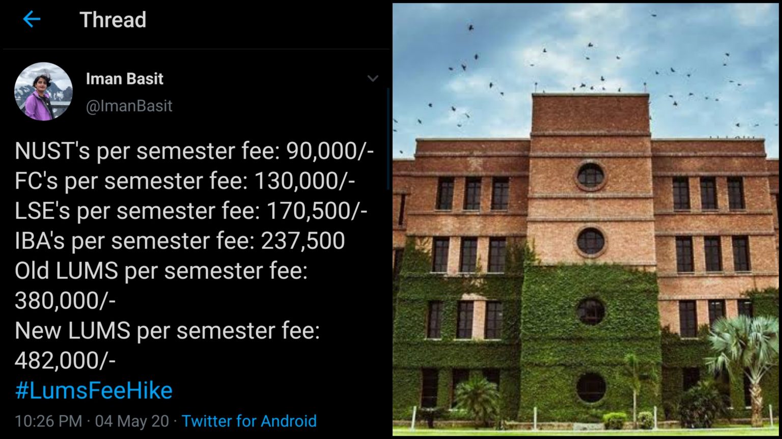LUMS Announces 41% Increase In The Semester Fee And People Have A Lot ...
