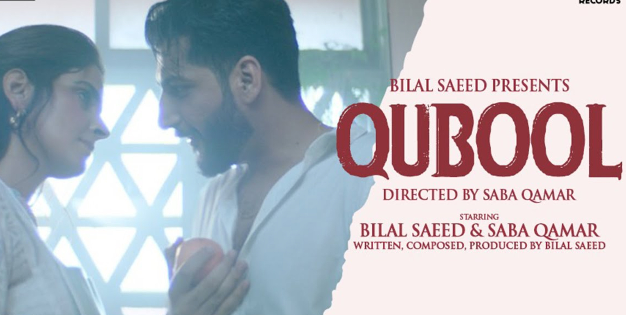 Saba Qamar Marks Her Directorial Debut With Bilal Saeed's Song 'Qubool ...