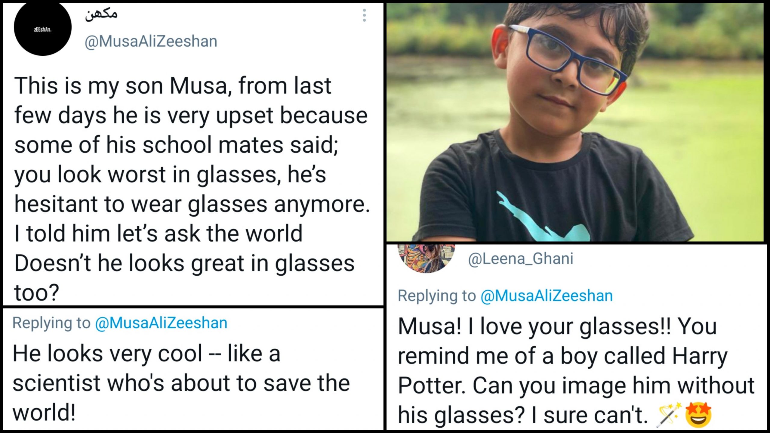 Little Musa Who Got Bullied For Wearing Glasses In School, Showered ...